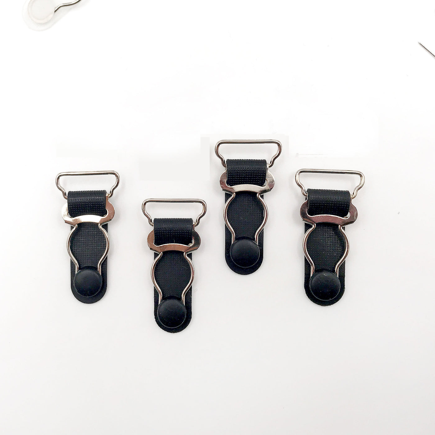 3/4" (20mm) Garter Clips for Lingerie in Clear/Silver or Black/Silver ...