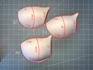 Molded Contoured Bra Cups, Inserts or Sewn In- in beige or black- Size ...