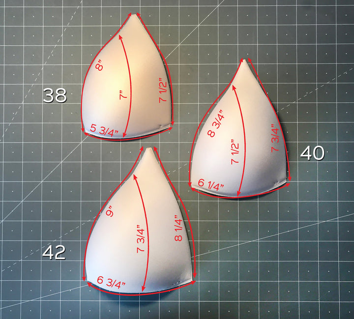 Molded Bra Cups, Long Triangular Shaped, Inserts or Sewn In for Linger ...
